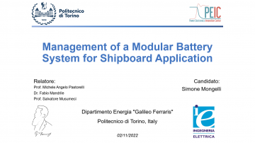 PEIC - Management of a Modular Battery System for Shipboard Application